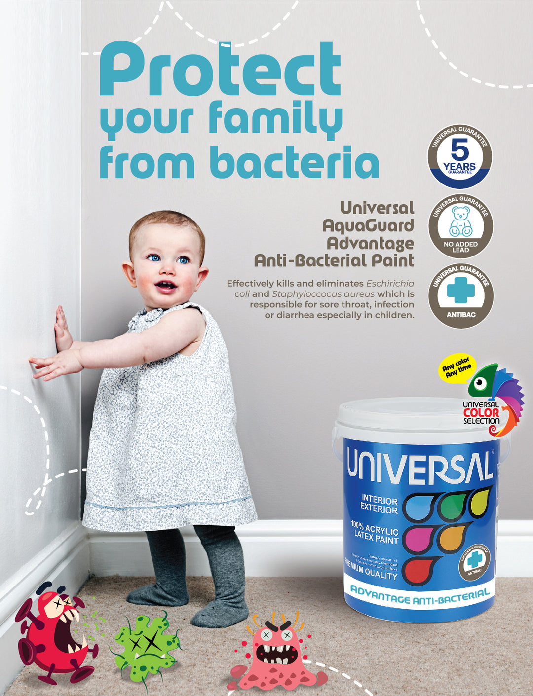 UNIVERSAL ADVANTAGE ANTI-BACTERIAL INTERIOR PAINT – Universal Paint PH